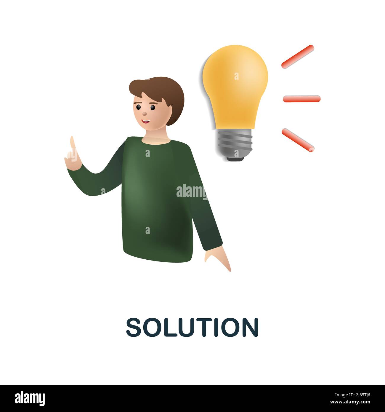 Solution icon. 3d illustration from startup collection. Creative ...