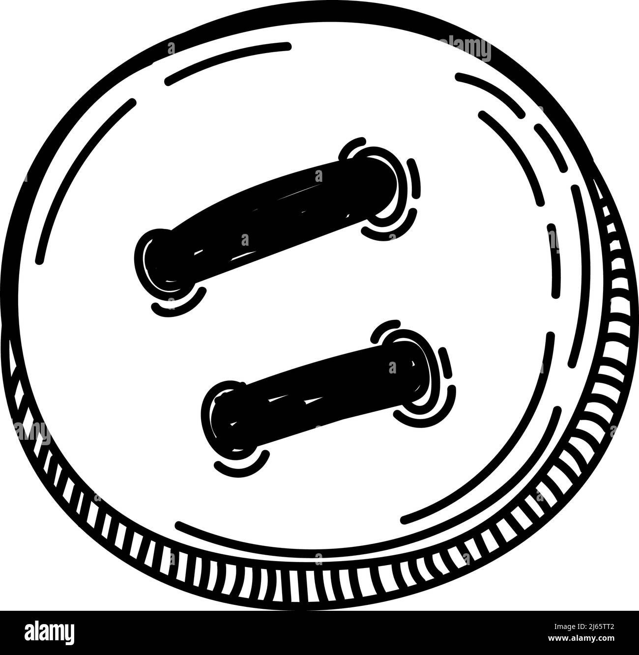 A button, hand-drawn doodle in sketch style. Sewn button. Handmade ...