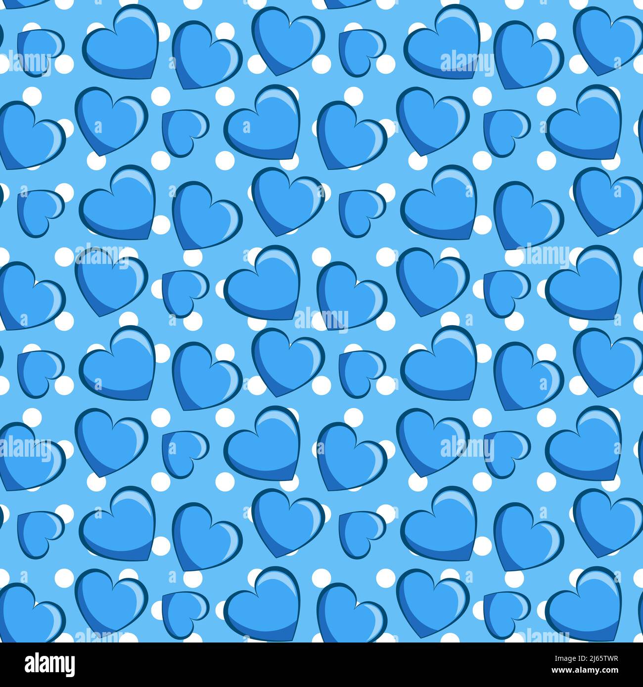 Blue hearts seamless pattern. Vector illustration seamless pattern ...