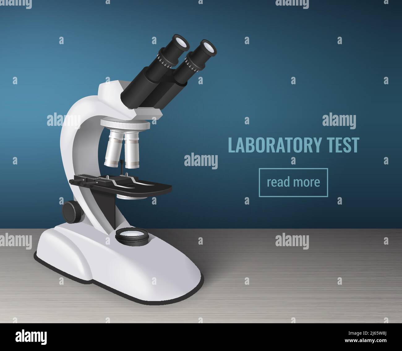 Laboratory test background with realistic microscope image for web ...