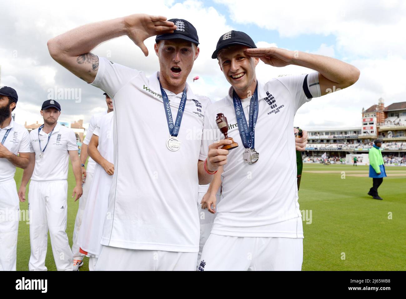 File photo dated 23-08-2015 of England's Ben Stokes and Joe Root ...