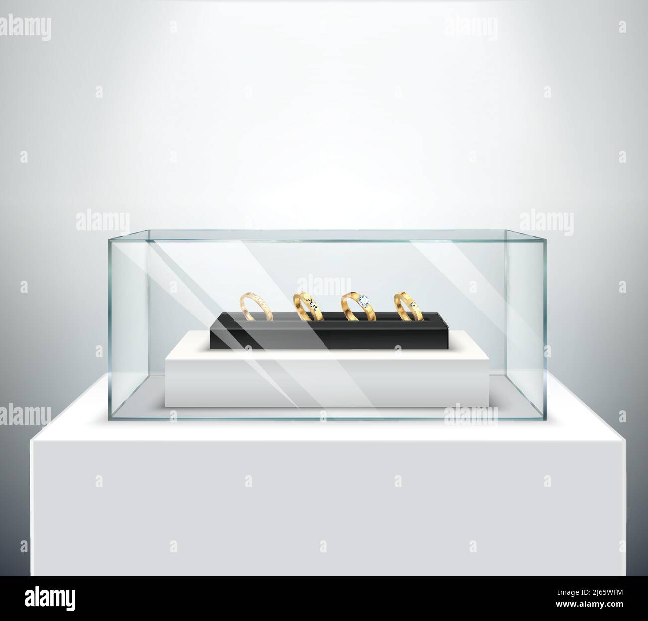 Gold exclusive diamond engagement wedding rings display in luxury ...