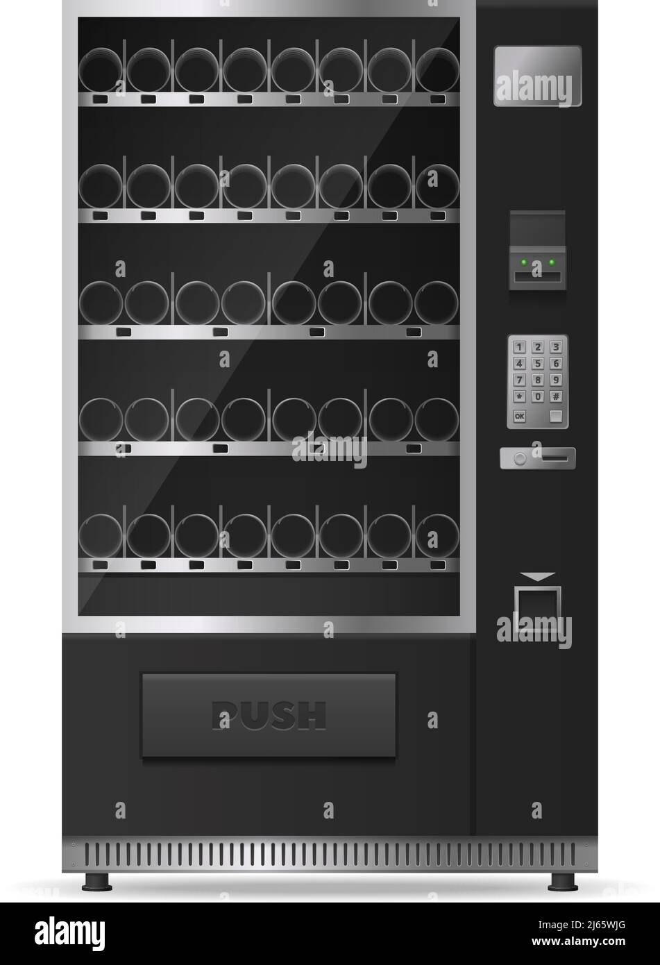 Monochrome empty modern vending machine for drinks and snacks sale ... Monochrome empty modern vending machine for drinks and snacks sale ...