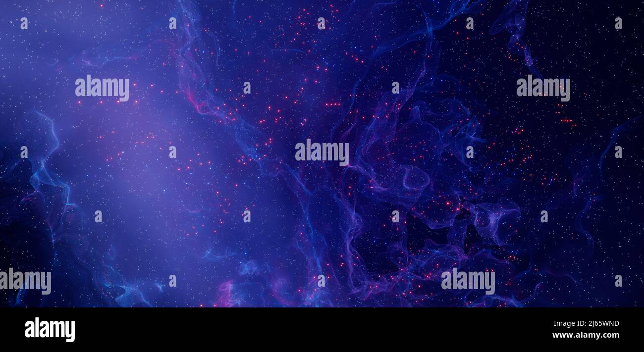 Abstract Fantasy Deep Space Nebula Galaxy colored Dark Purple Banner ...