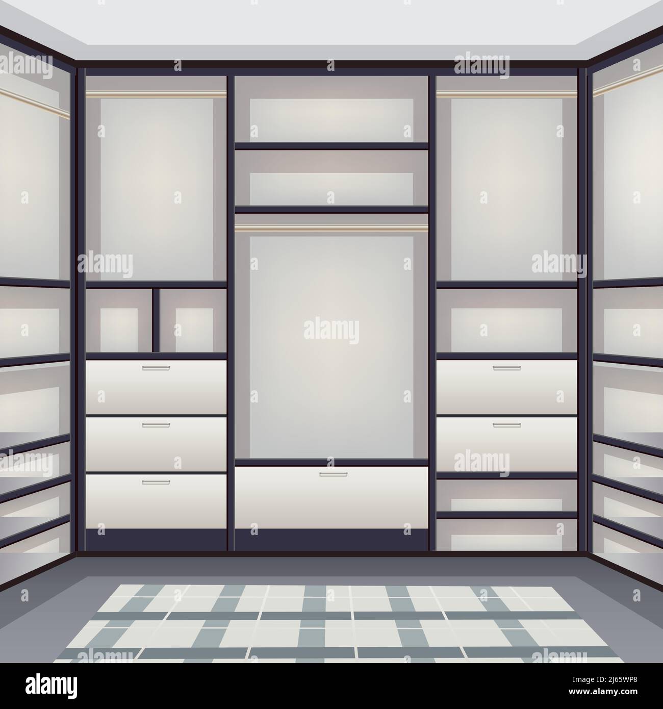 Empty Shoe Store Shelves