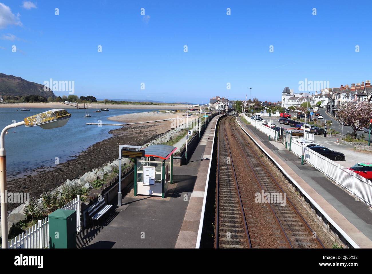 Deganwy railway station station road Conwy North Wales Stock Photo - Alamy