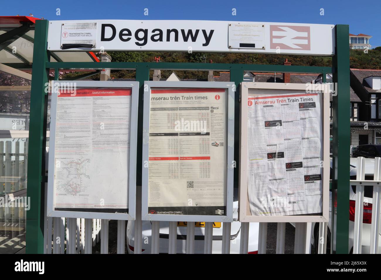 Deganwy railway station station road Conwy North Wales Stock Photo - Alamy