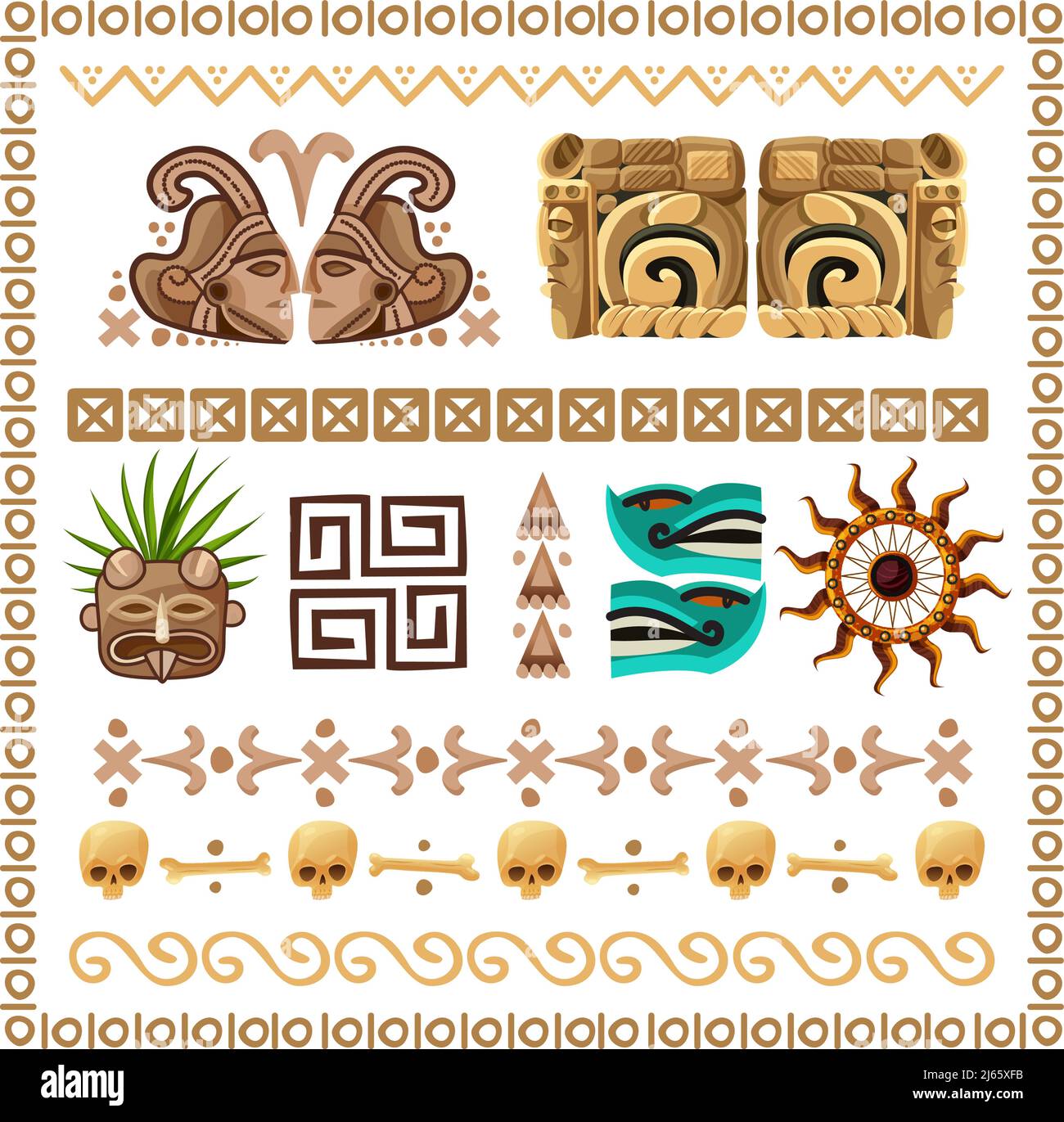 Ancien Symbole Du Soleil Maya 101 Aztec Calendar Stone Stock Photos,