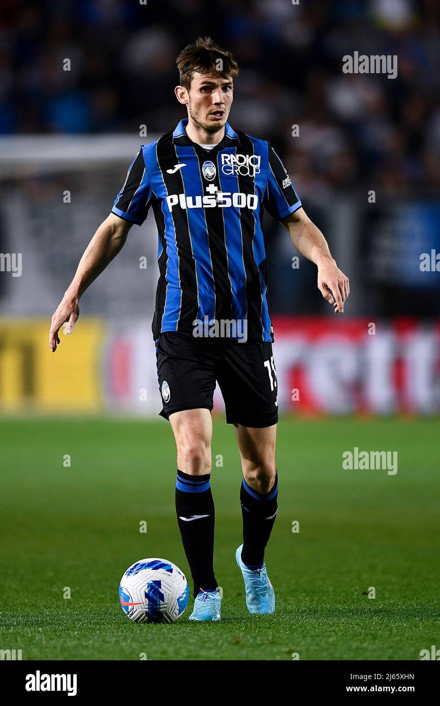 Bergamo, Italy. 27 April 2022. Marten de Roon of Atalanta BC in action ...
