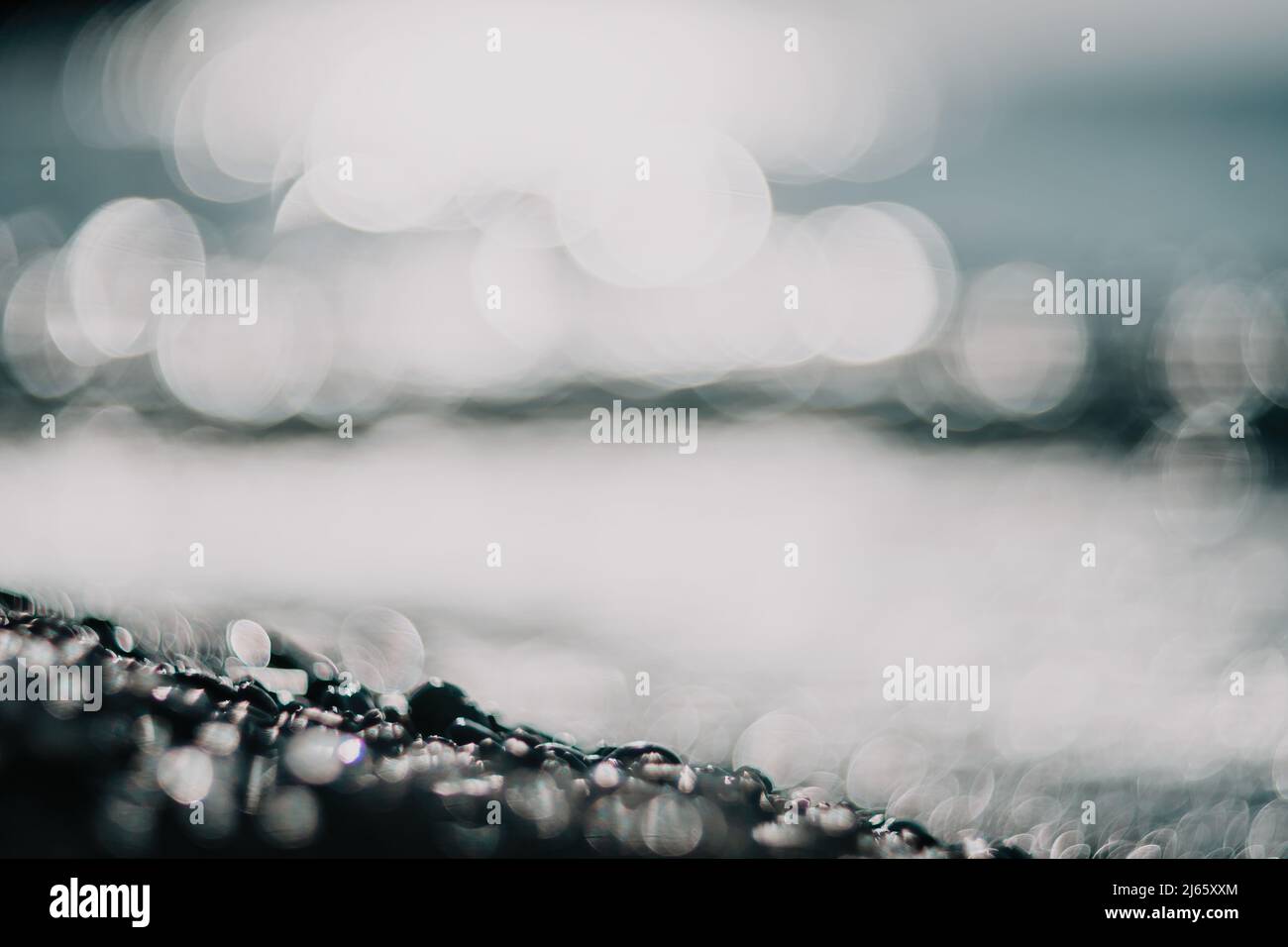 Abstract nature summer ocean sunset sea background. Small waves on ...