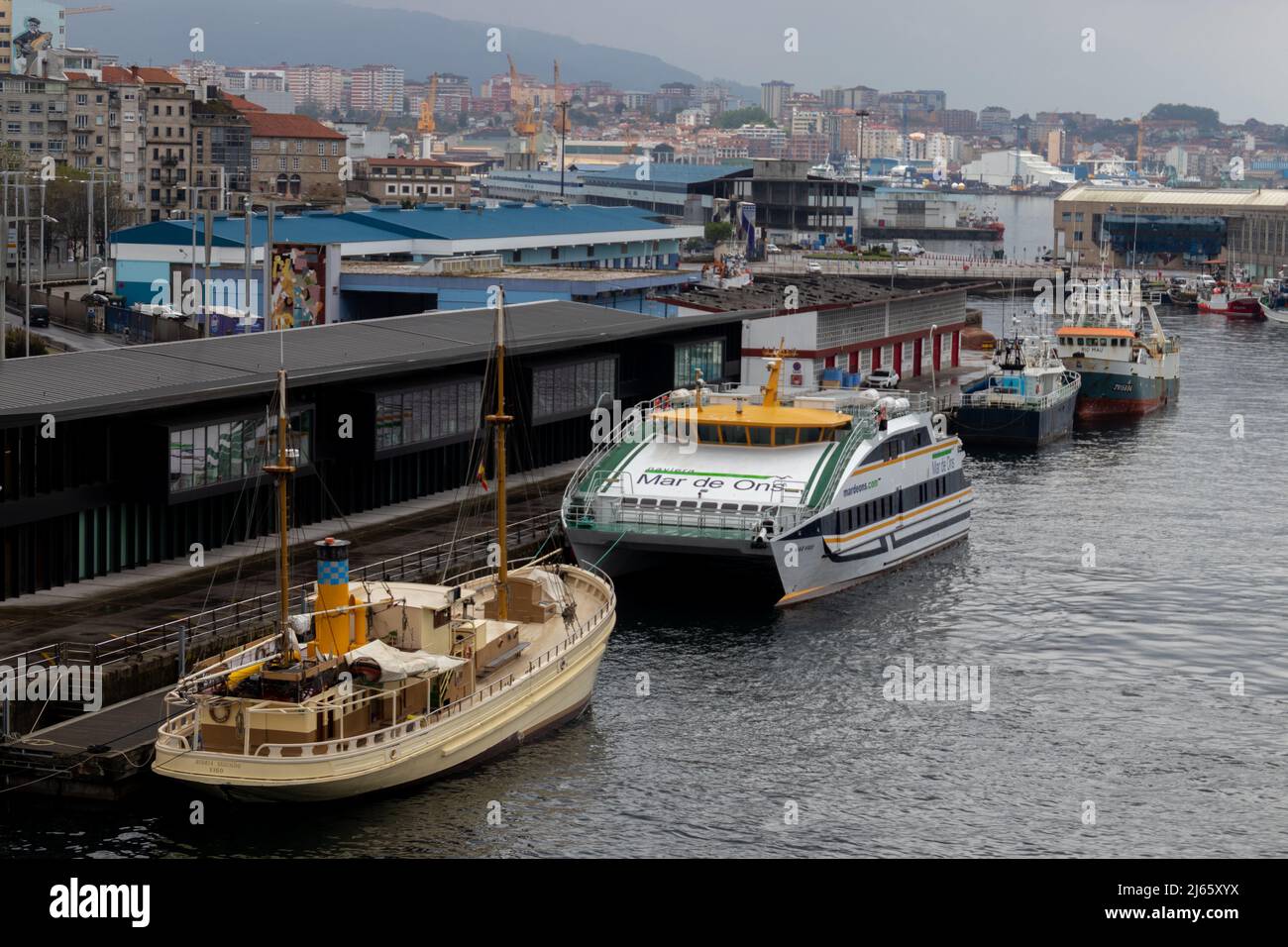 Vigo, Spain - Apr 24, 2020: Boats in Vigo harbor in Galicia Stock Photo ...