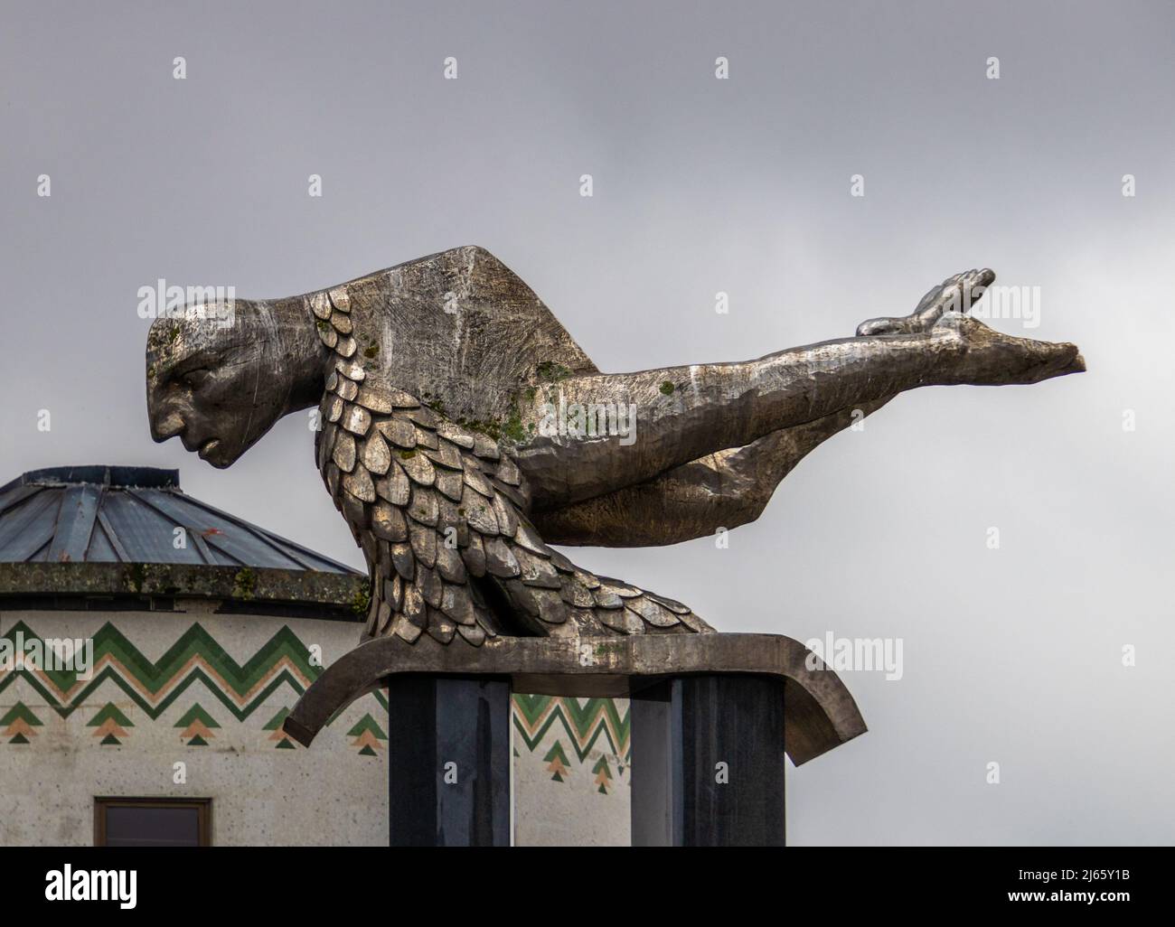 Vigo, Spain - Apr 25, 2020: Sireno statue by Francisco Leiro ...