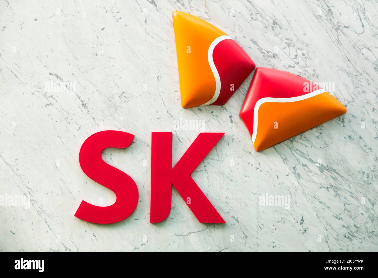 SK Group, April 21, 2022 : The headquarters of SK Group in Seoul, South ...
