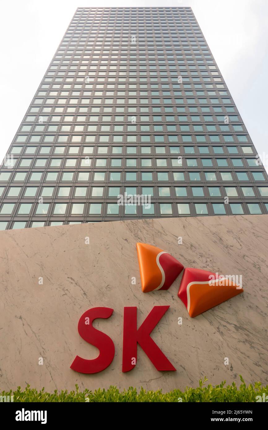 SK Group, April 21, 2022 : The headquarters of SK Group in Seoul, South ...