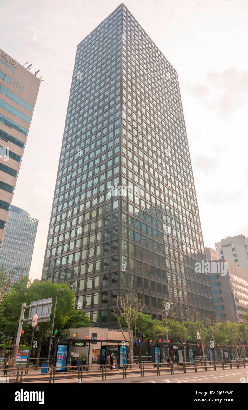 SK Group, April 21, 2022 : The headquarters of SK Group in Seoul, South ...