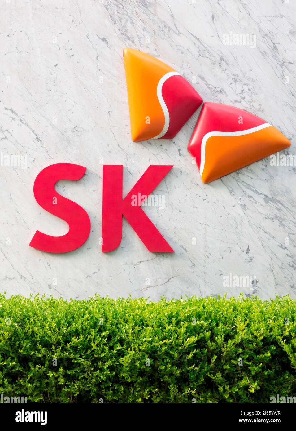SK Group, April 21, 2022 : The headquarters of SK Group in Seoul, South ...