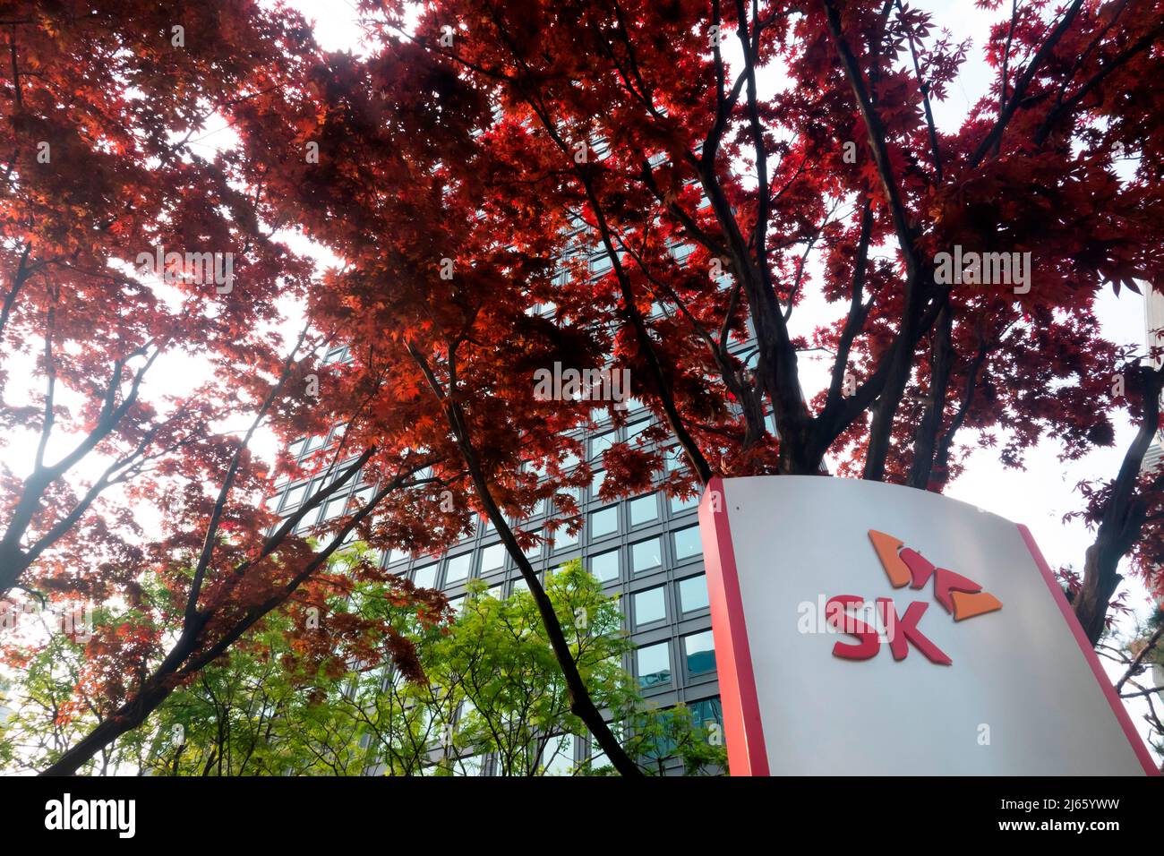 SK Group, April 21, 2022 : The headquarters of SK Group in Seoul, South ...