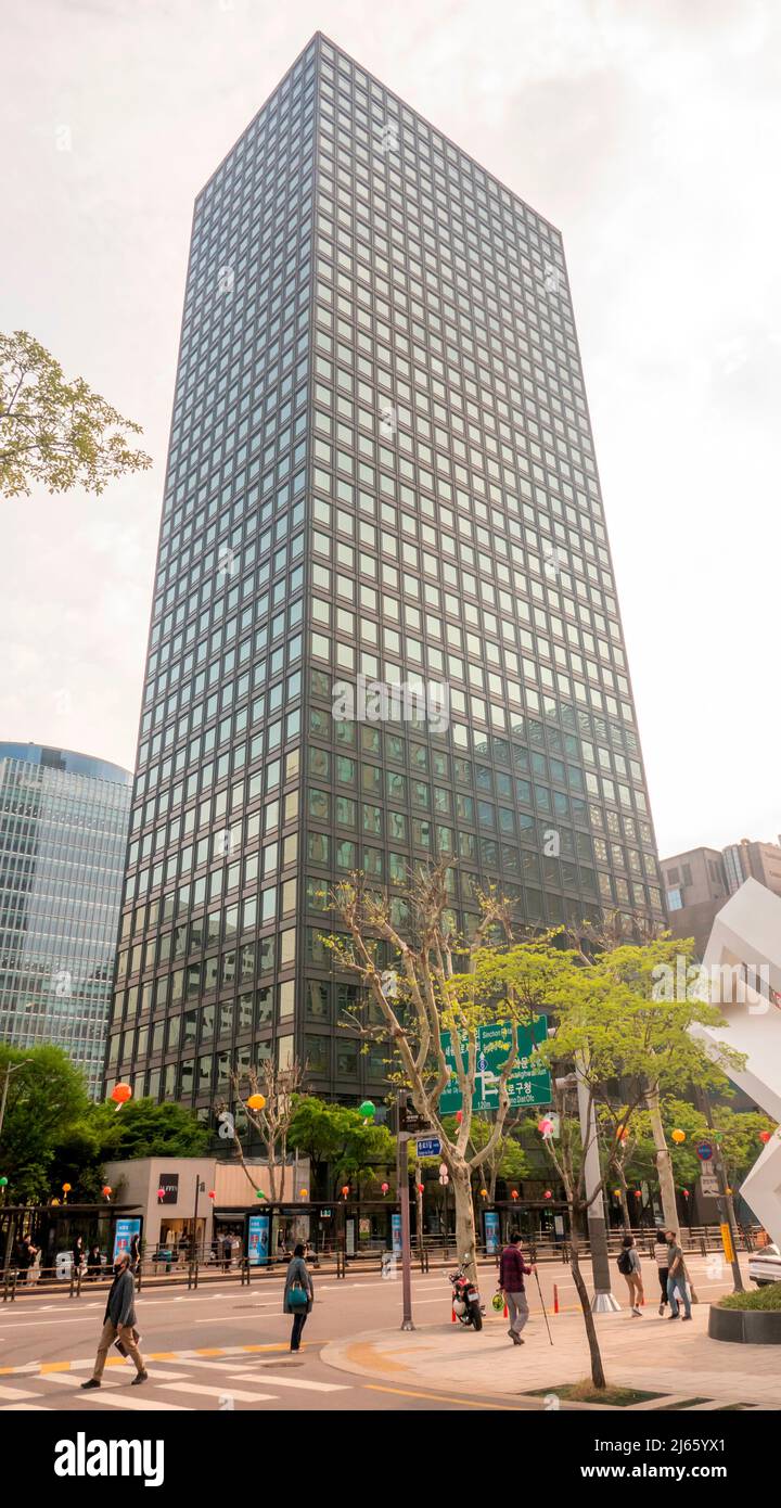 SK Group, April 21, 2022 : The headquarters of SK Group in Seoul, South ...