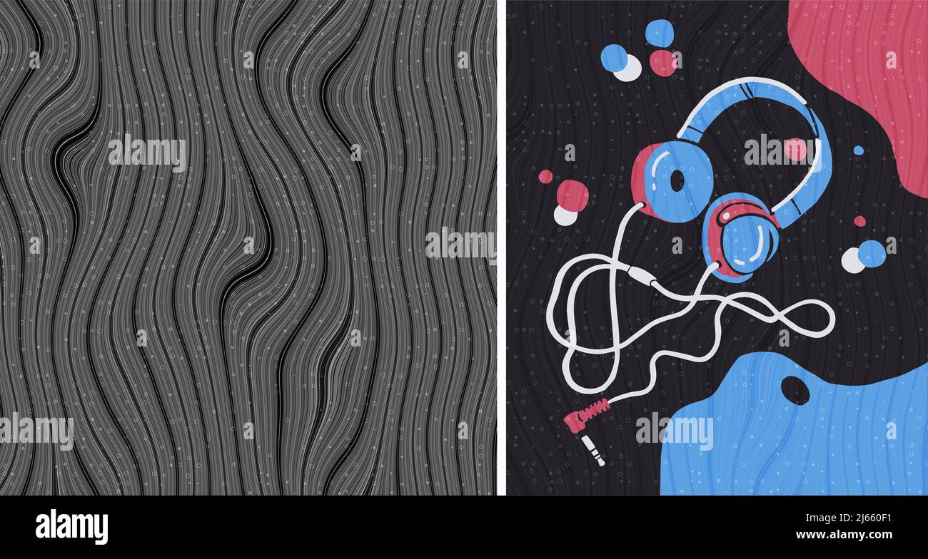 Minimalistic black and white background of wavy lines, stripes, masking ...