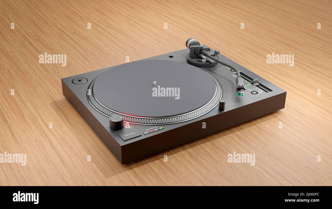 A black turntable abstract background. 3D render Stock Photo - Alamy