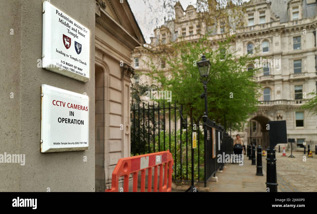 Entrance and exite to and form teh Temple area, London, England Stock ...