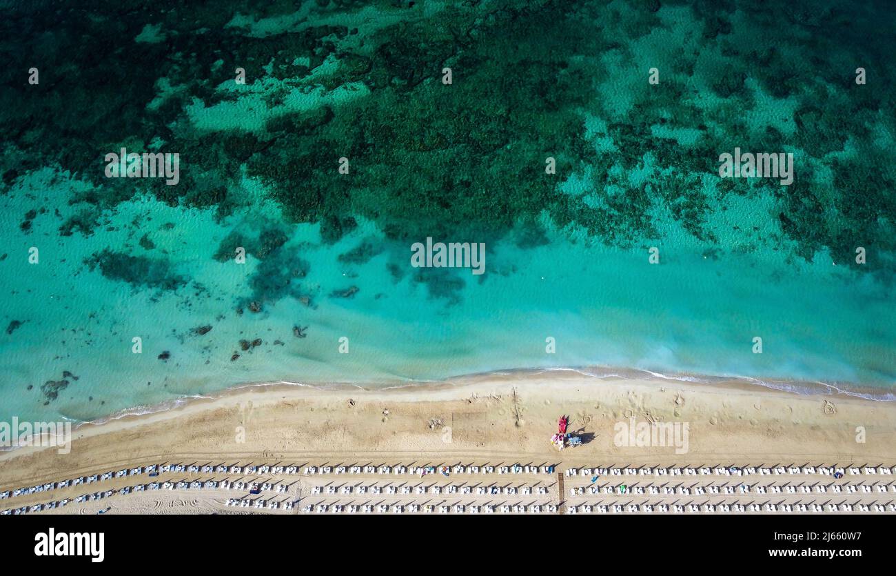 Famous beach of Salento in the Puglia region in southern Italy. The ...