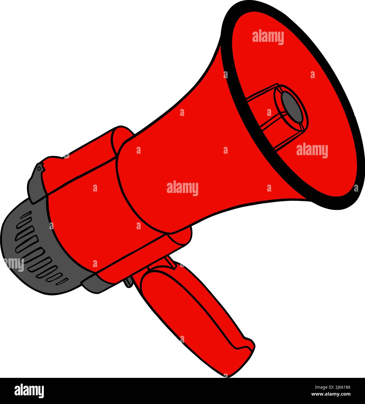 Vector illustration of megaphone icon with simple line style Stock ...