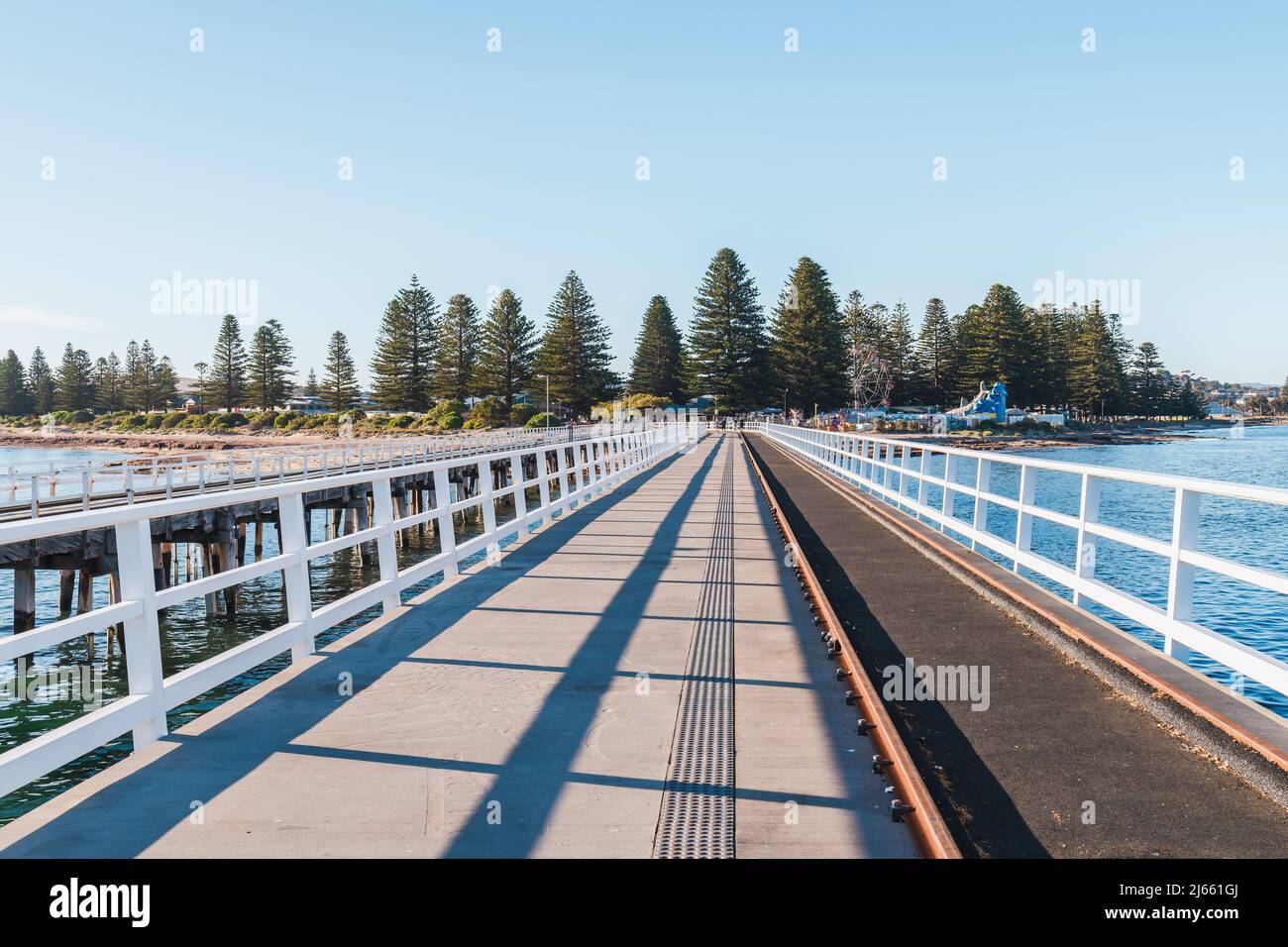 Victor Harbor to Granite Island new causeway viewed from the mainland ...