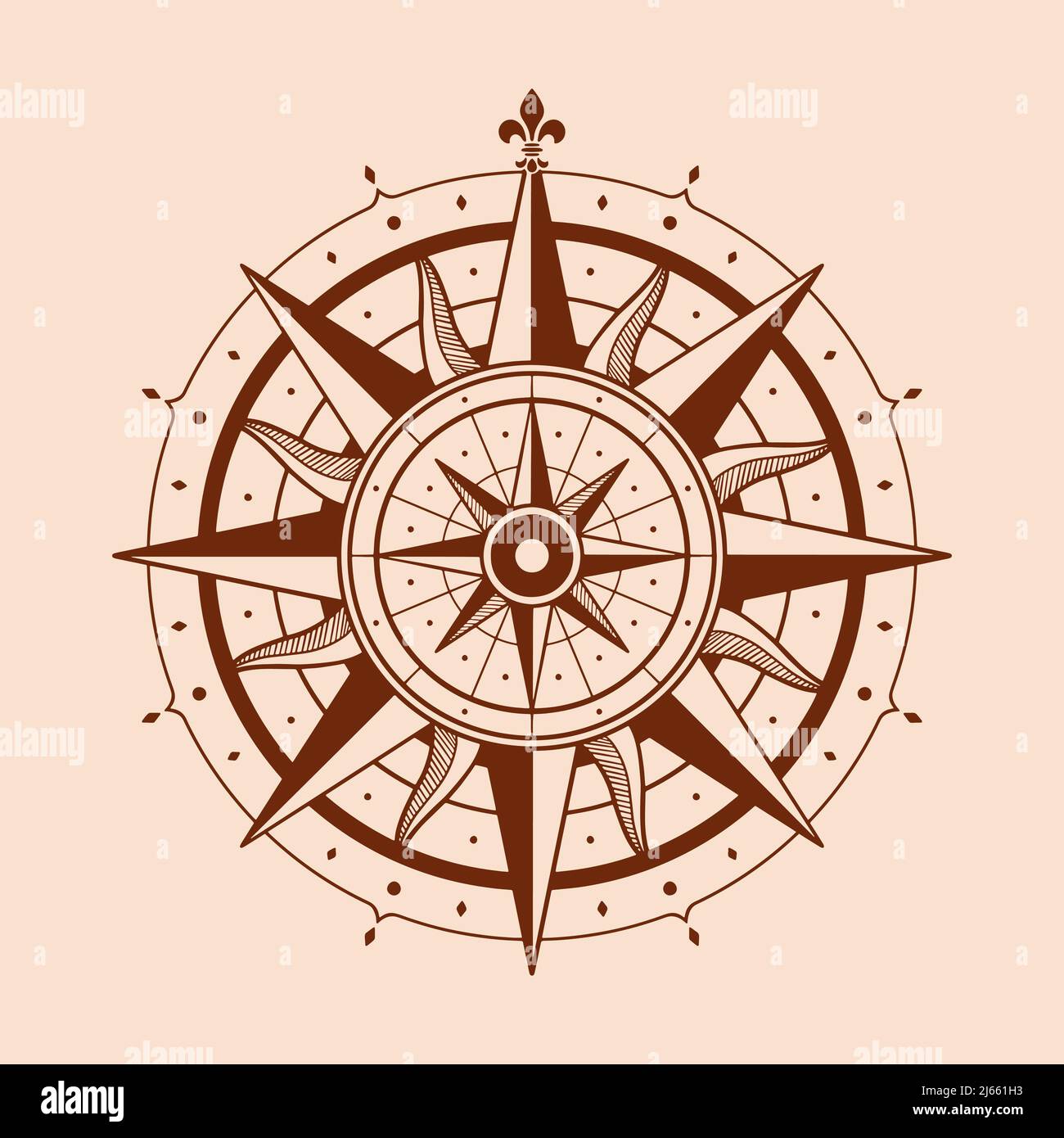 Vintage Wind rose compass. Vector illustration Stock Vector Image & Art ...
