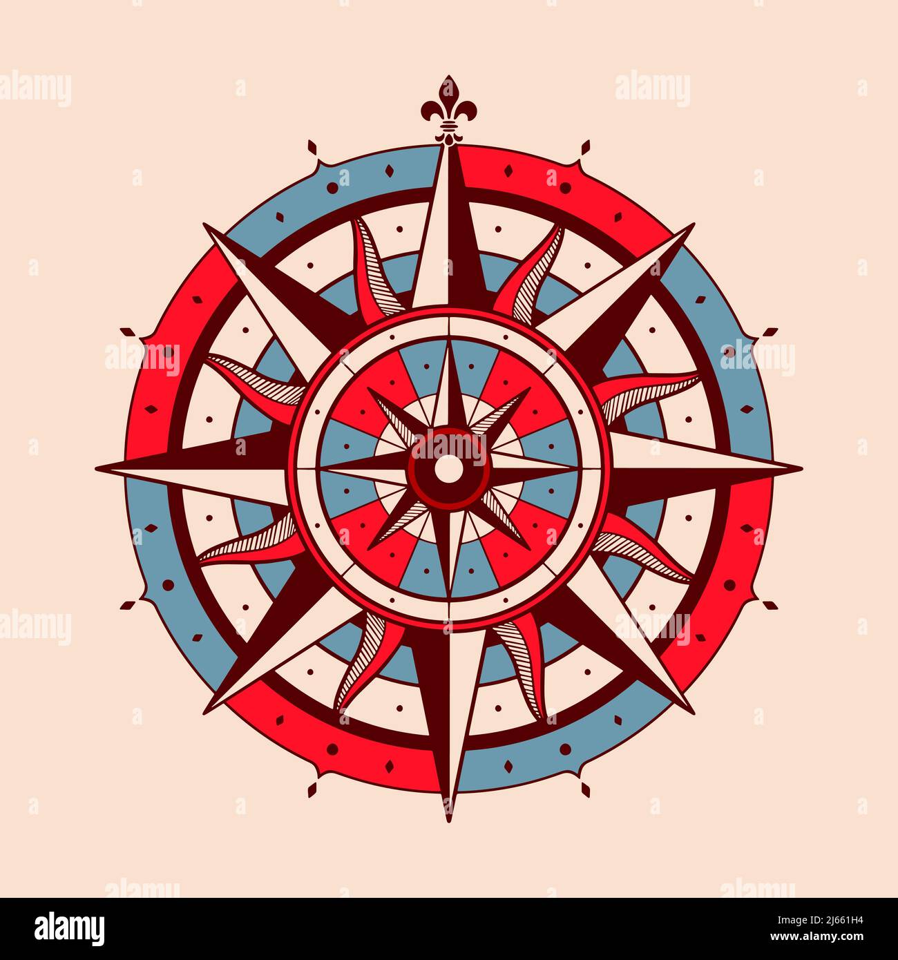 Vintage Wind rose compass. Vector illustration Stock Vector Image & Art ...