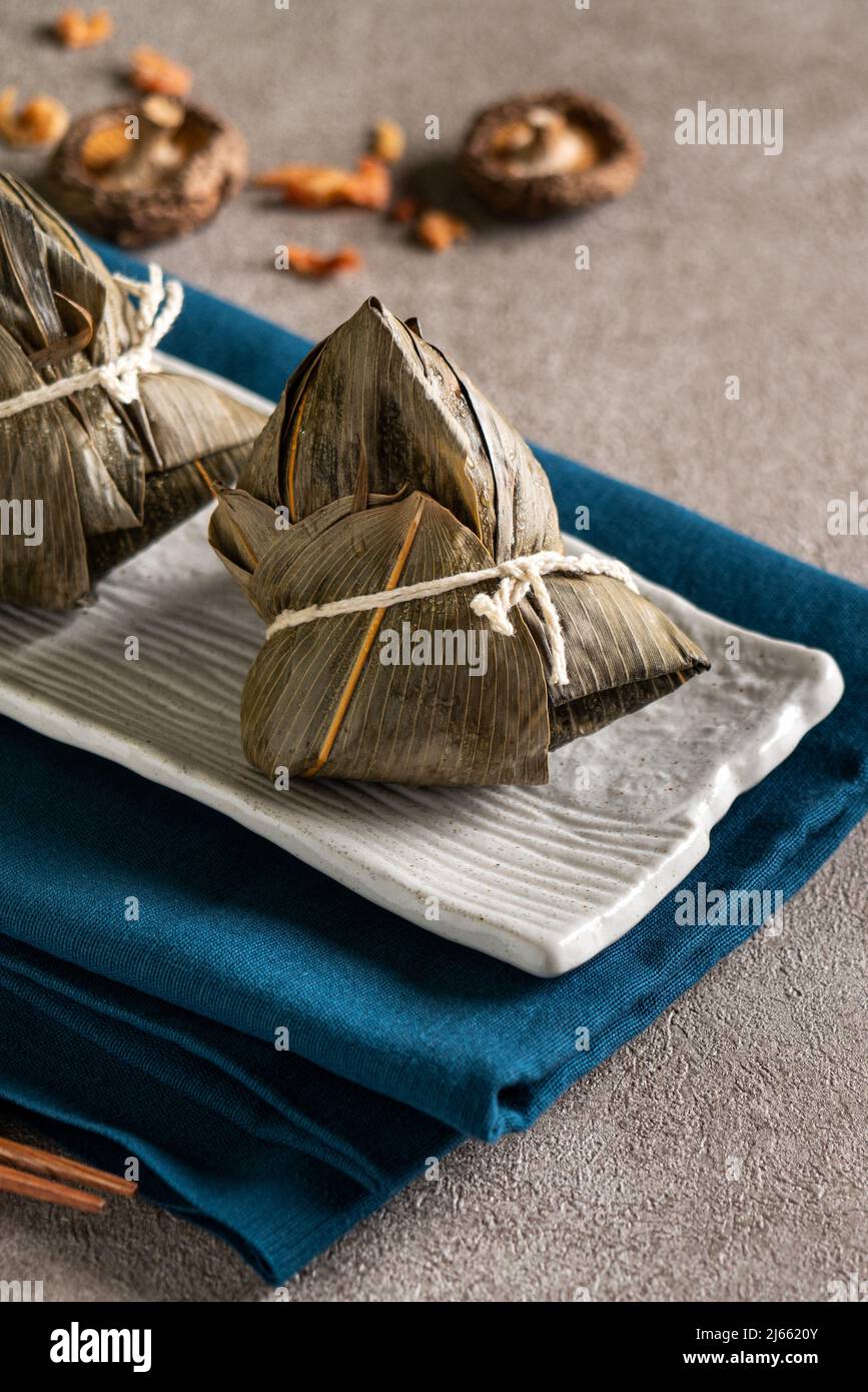 Zongzi. Close up design concept of rice dumpling for traditional ...