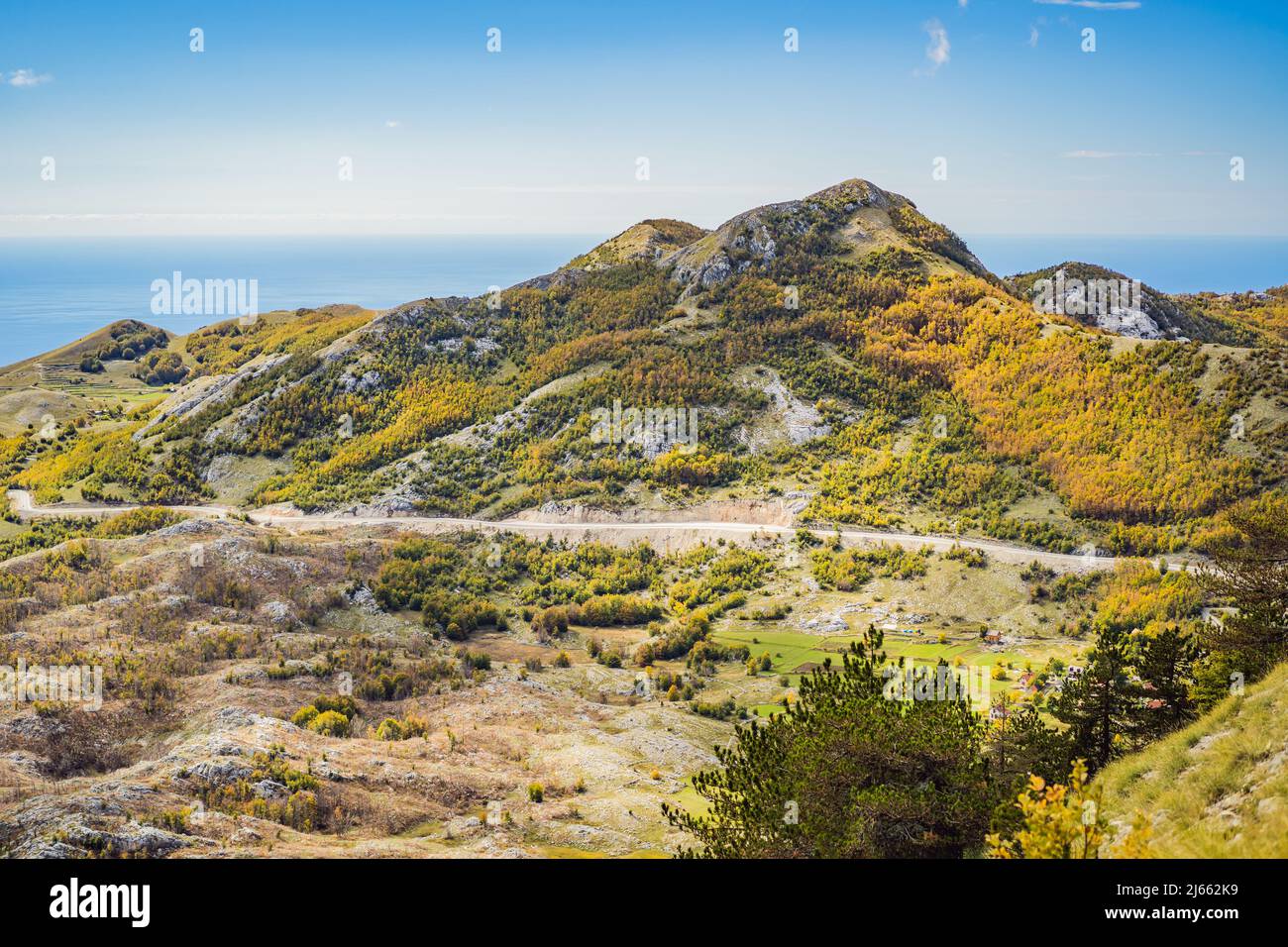 Summer mountain landscape at national park Lovcen, Montenegro. Sunny ...