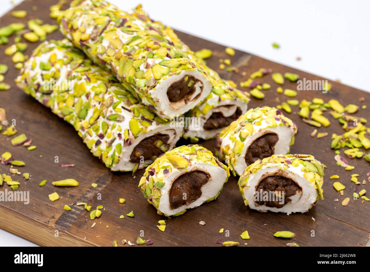 Turkish Delight with Pistachio. Turkish delight with chocolate filling ...