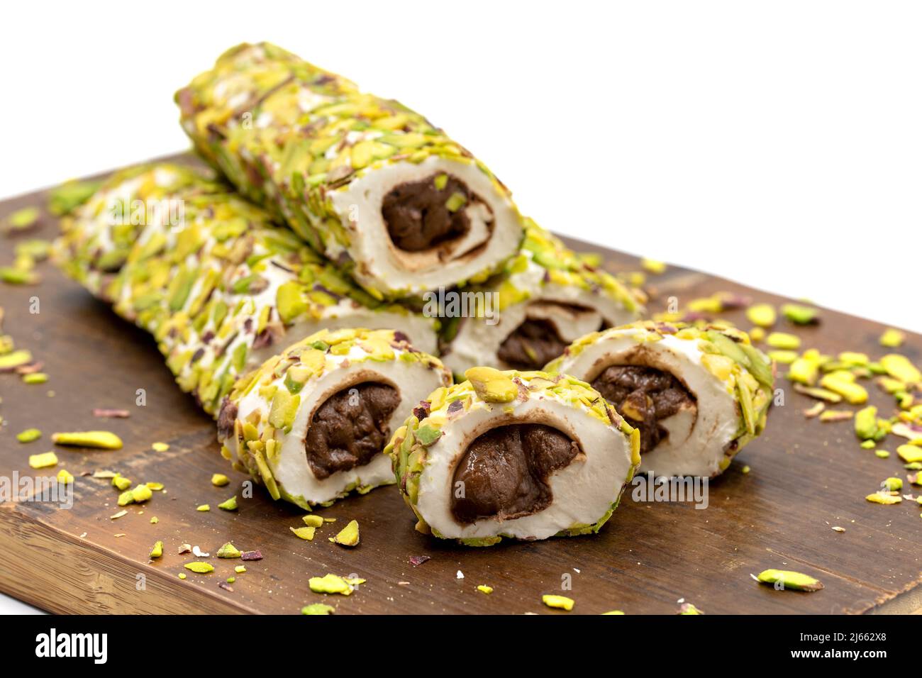 Turkish Delight with Pistachio. Turkish delight with chocolate filling ...