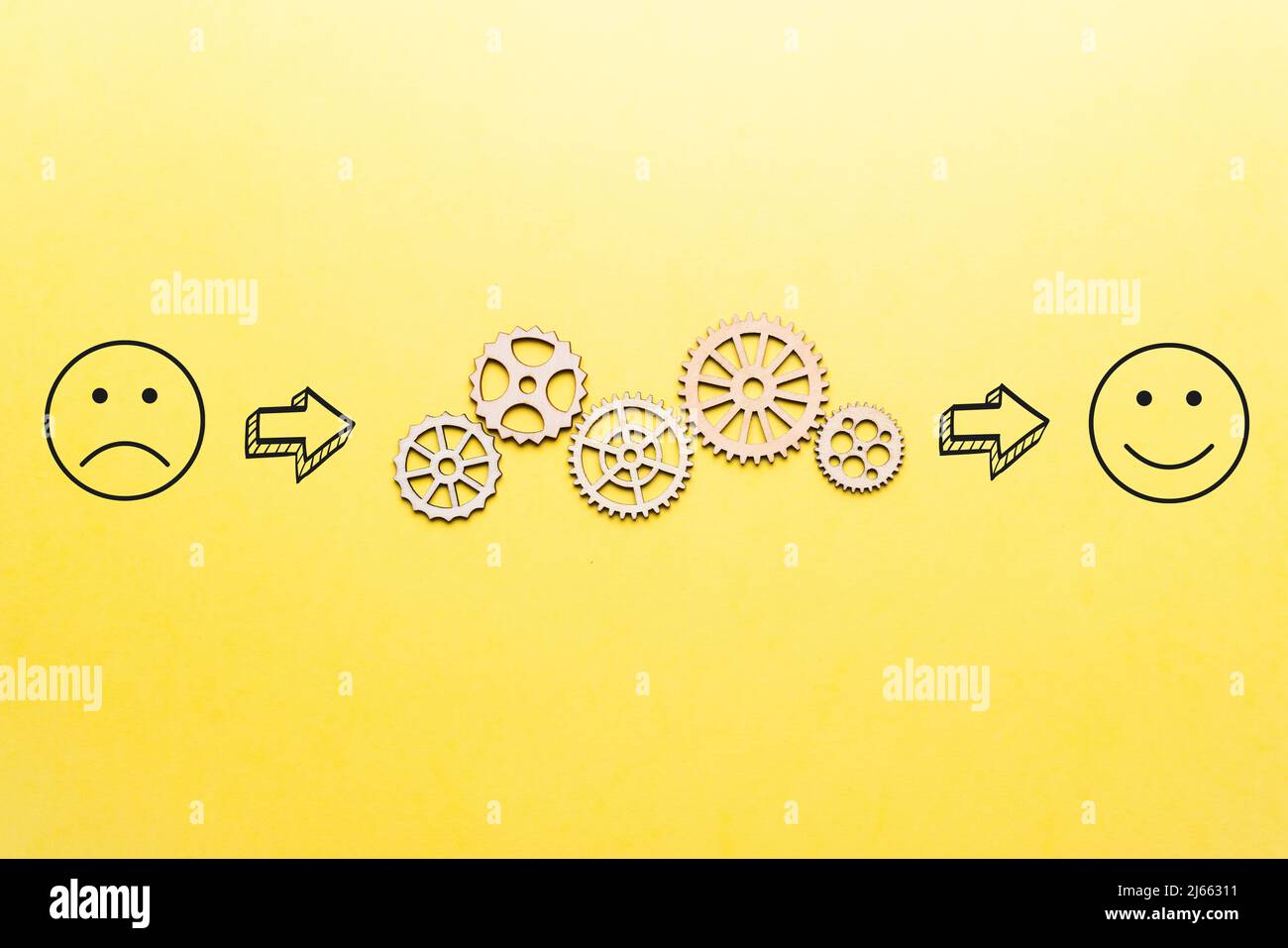 Good mood concept. Transformation of personality and changes in ...