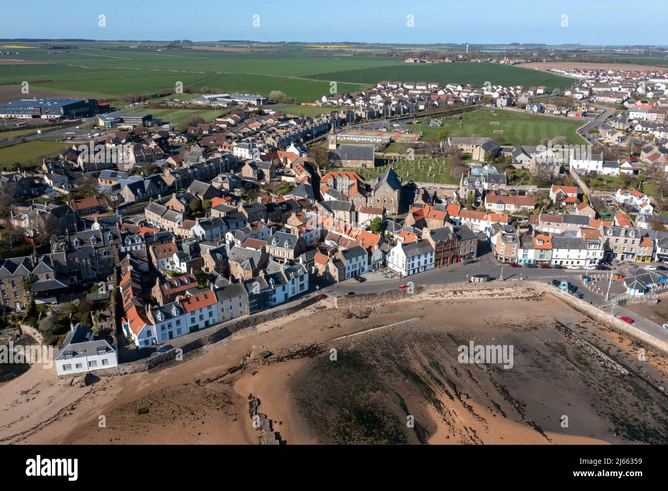 Aerial view of Anstruther harbour, East Neuk of Fife, Scotland Stock ...