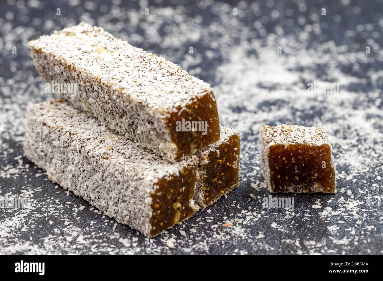 Fig Turkish Delight. Traditional Turkish cuisine delicacies. close up ...