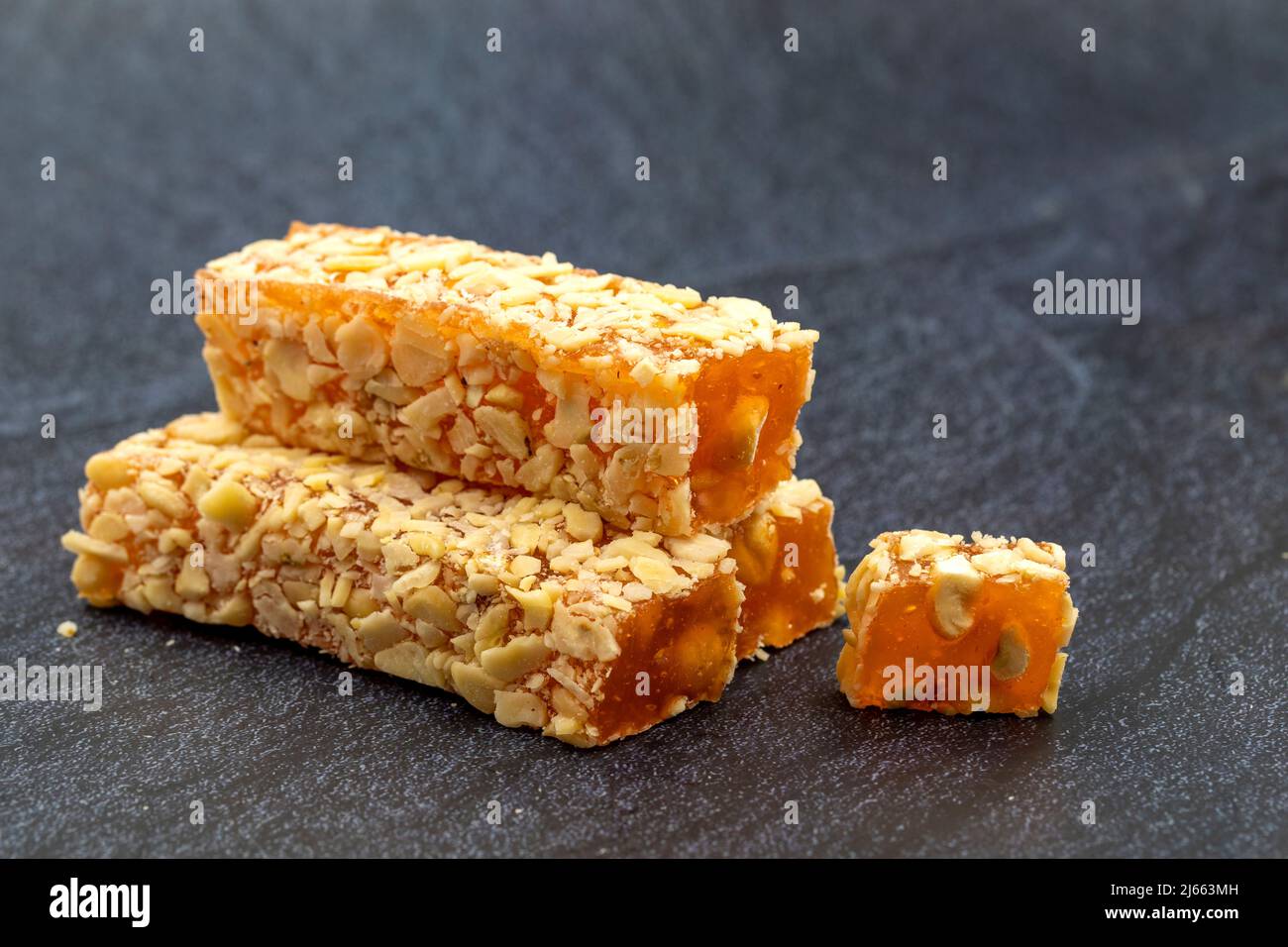 Turkish Delight with Orange. Hazelnut coated Turkish delight ...