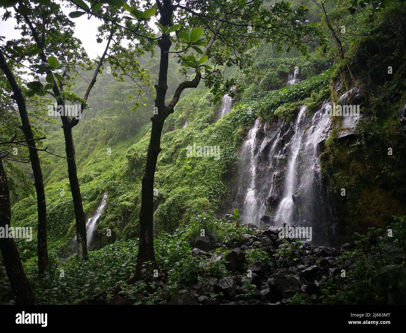 Waterfall cascades Anse des Cascades at La Reunion Stock Photo - Alamy