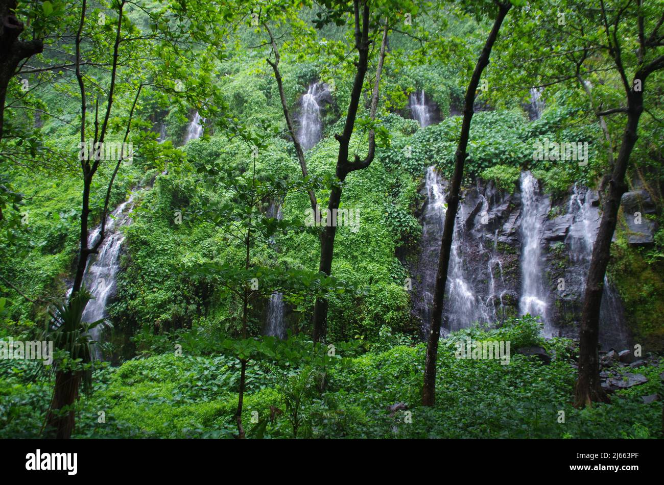 Waterfall cascades Anse des Cascades at La Reunion Stock Photo - Alamy