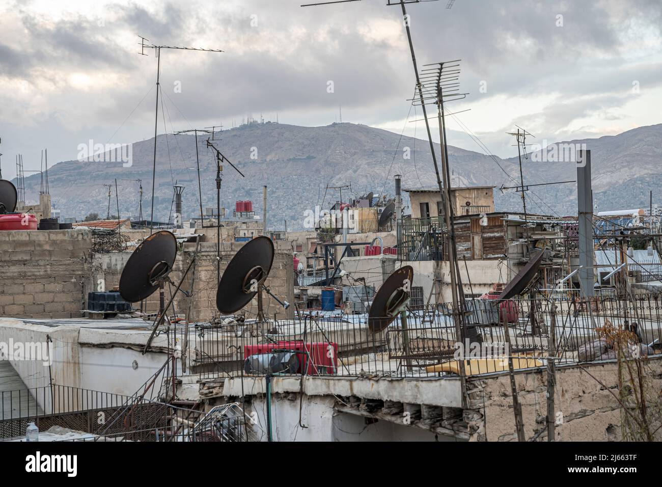 View of Damascus from Rooftop terrace, Syria Stock Photo - Alamy