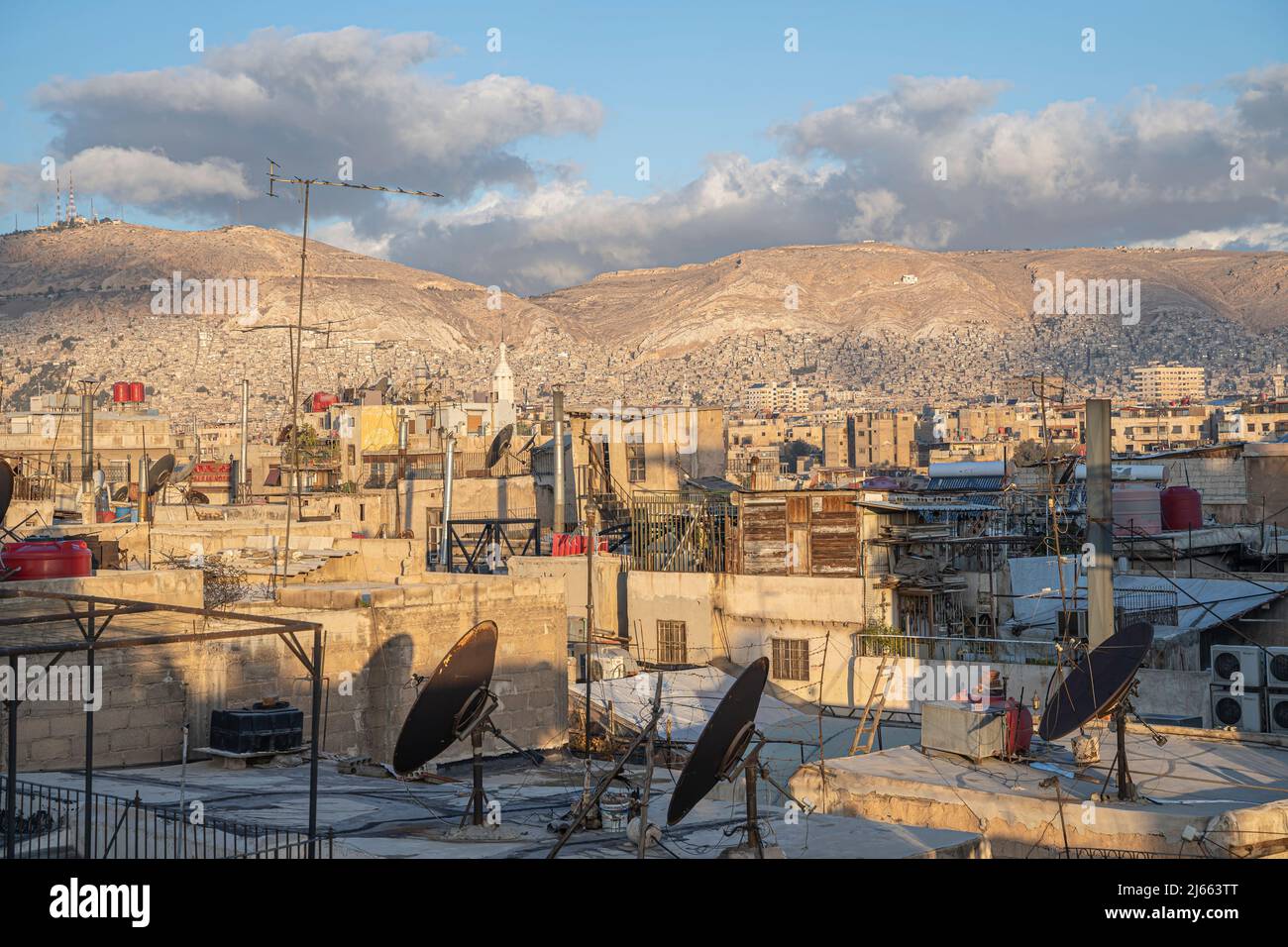 View of Damascus from Rooftop terrace, Syria Stock Photo - Alamy