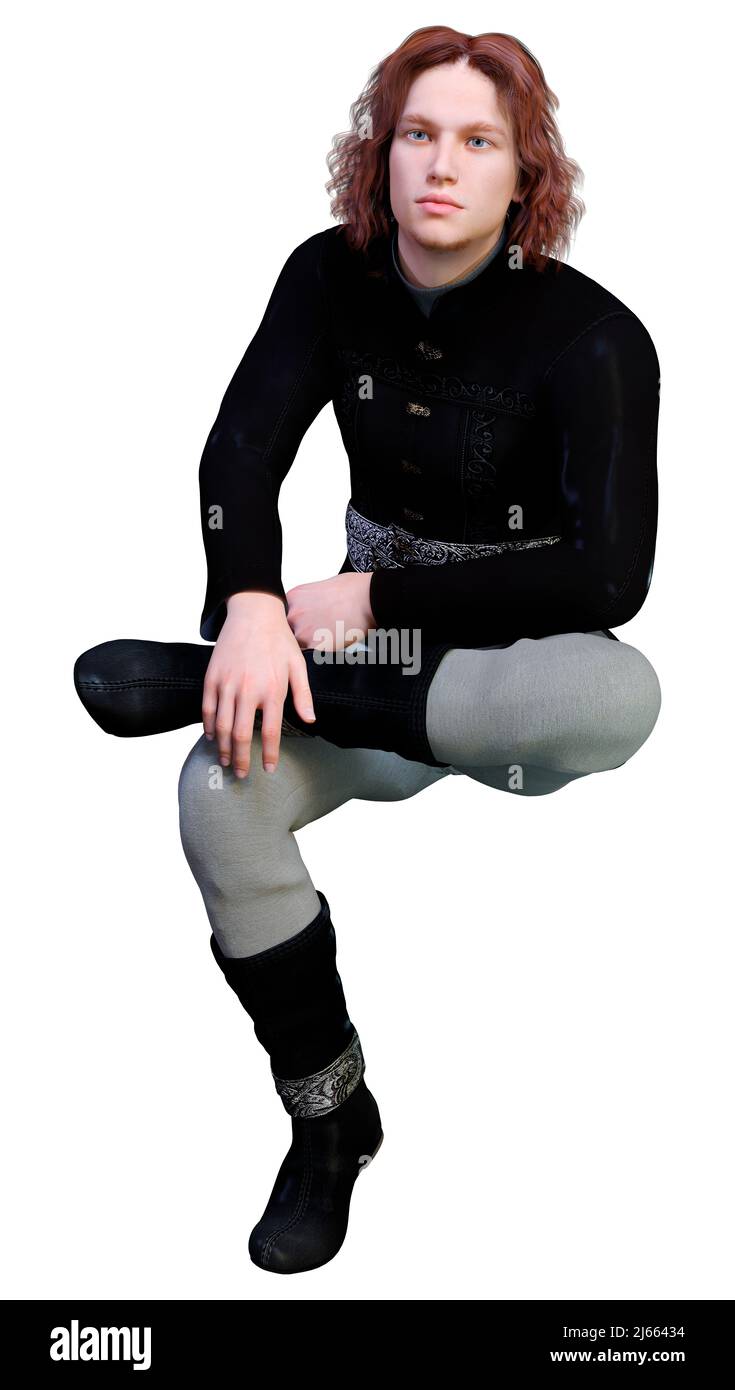 3D rendering of a fairy tale medieval prince isolated on white ...
