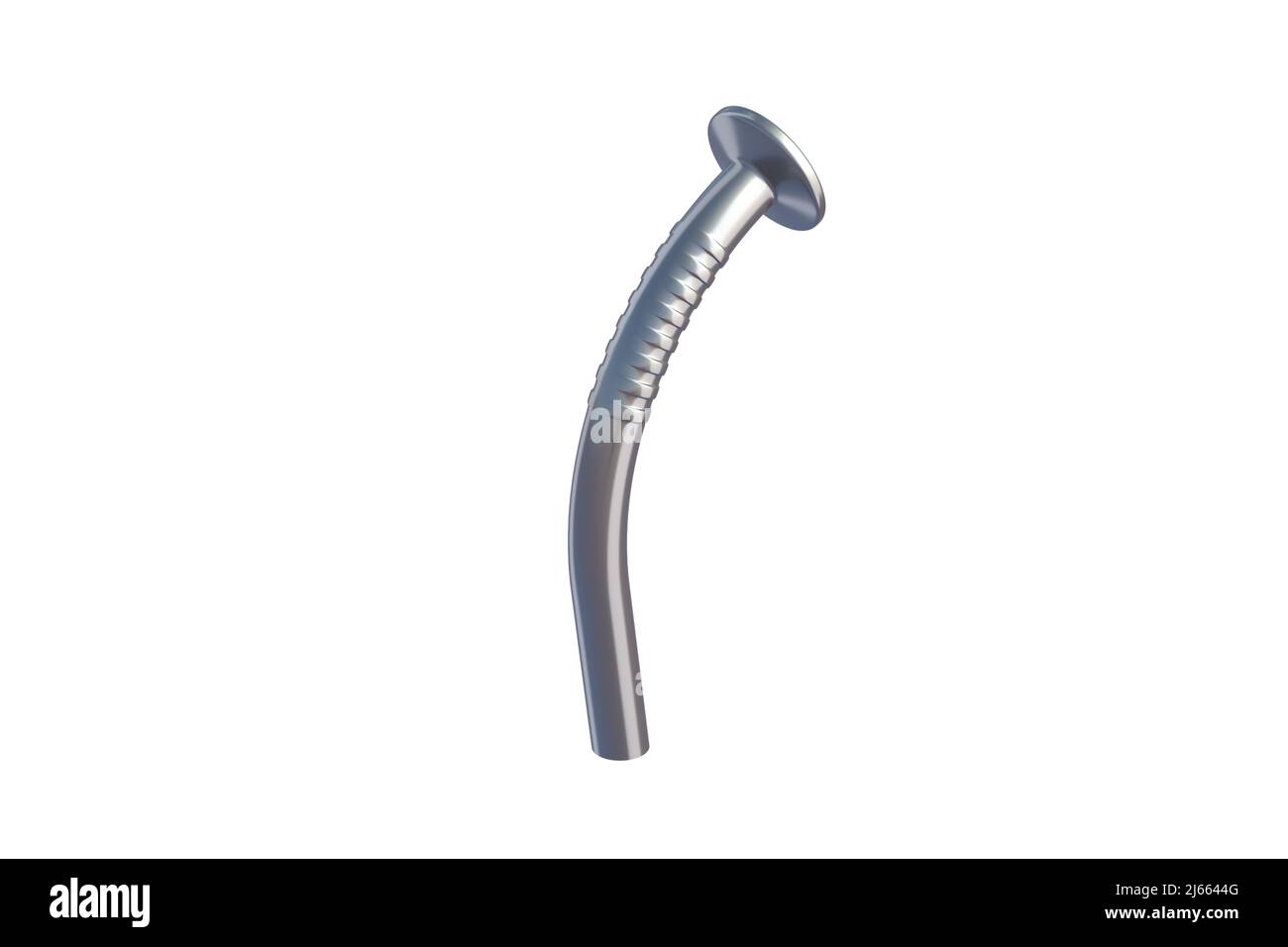 Crooked metal nail isolated on white background. 3d render Stock Photo ...