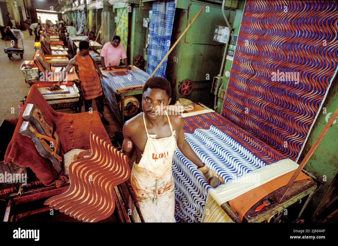 Ghana, Teema; A factory producing Batik fabrics Stock Photo - Alamy