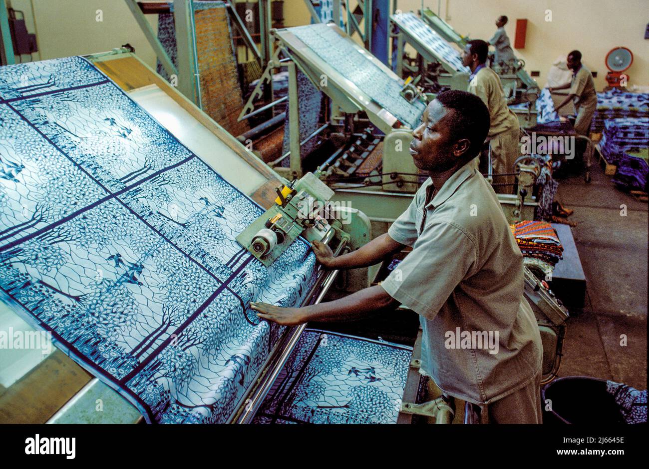 Ghana, Teema; A factory producing Batik fabrics Stock Photo - Alamy