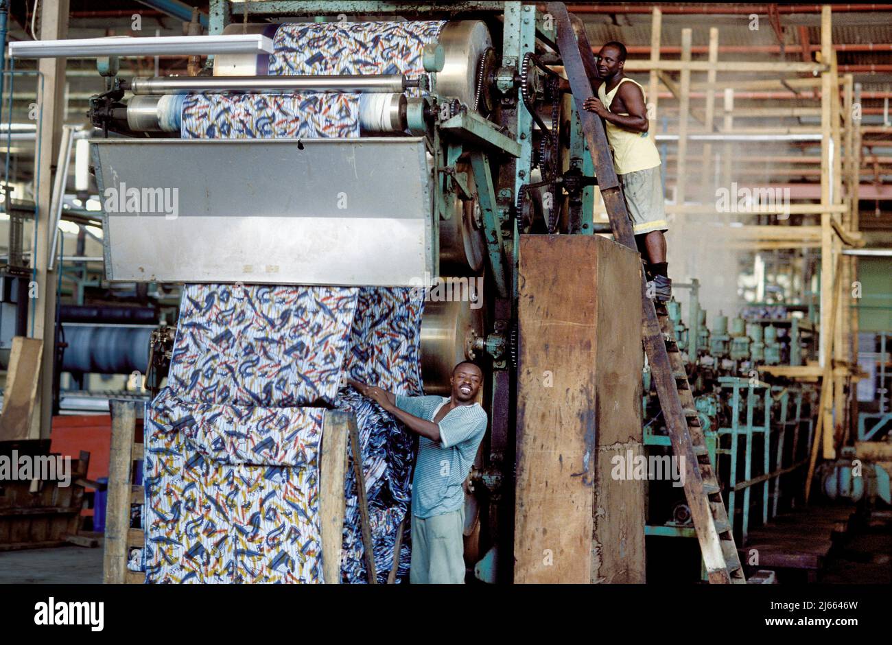 Ghana, Teema; A factory producing Batik fabrics Stock Photo - Alamy