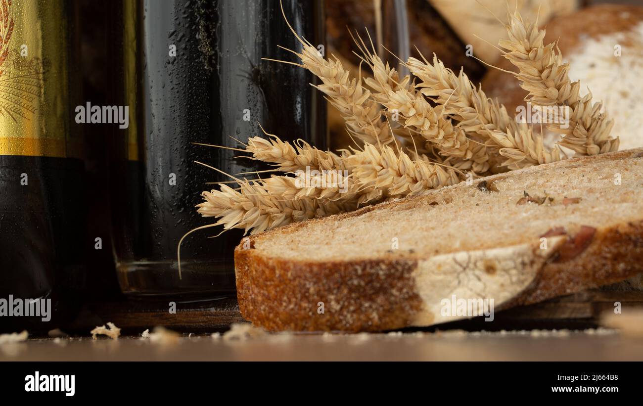 Traditional Russian drink kvass made from bread, rye malt, sugar and ...