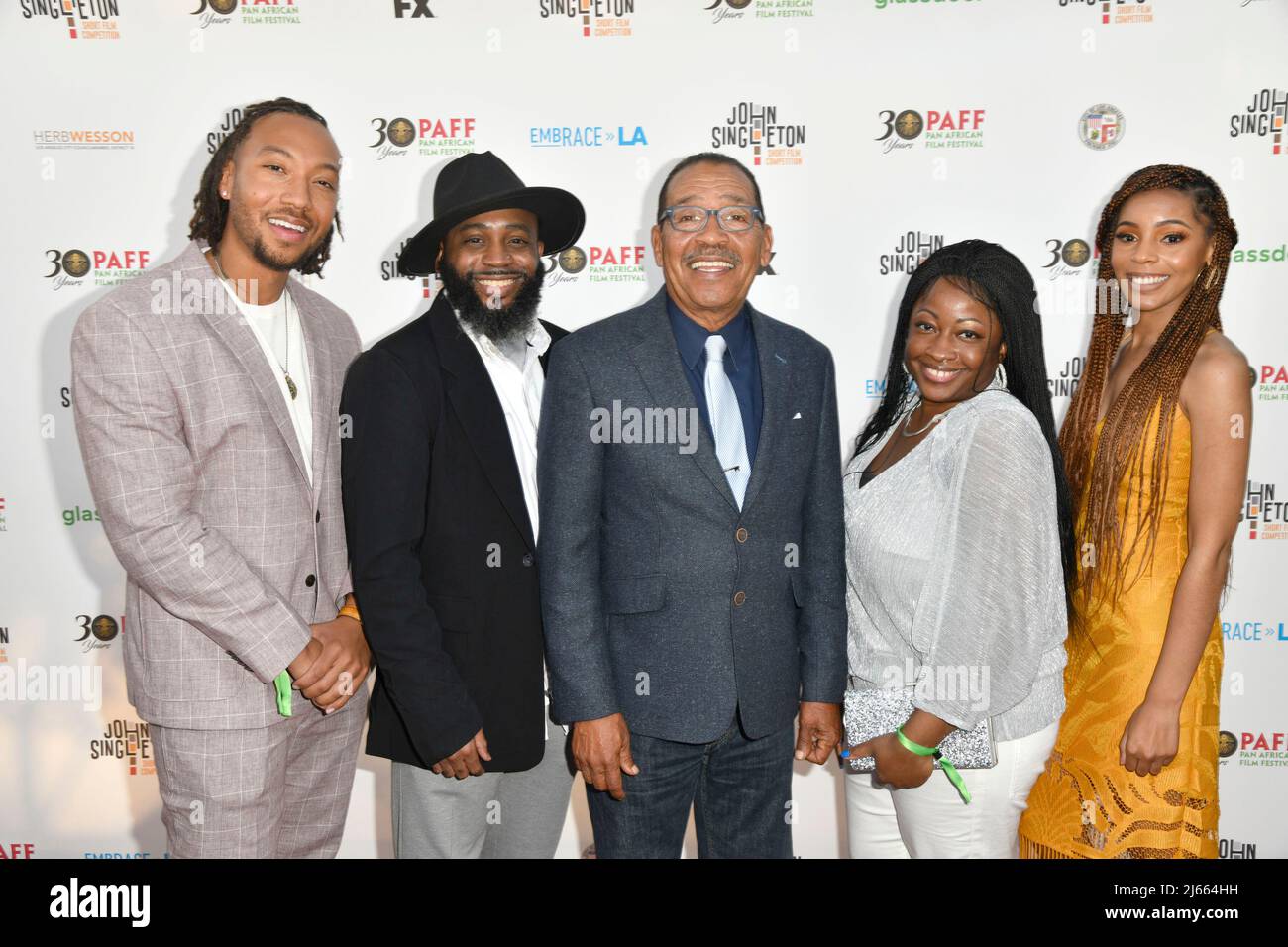 Los Angeles, Ca. 27th Apr, 2022. TJ Ali, Brandon Hammond, Herb Wesson, Jenesis Scott, Chelsea ...