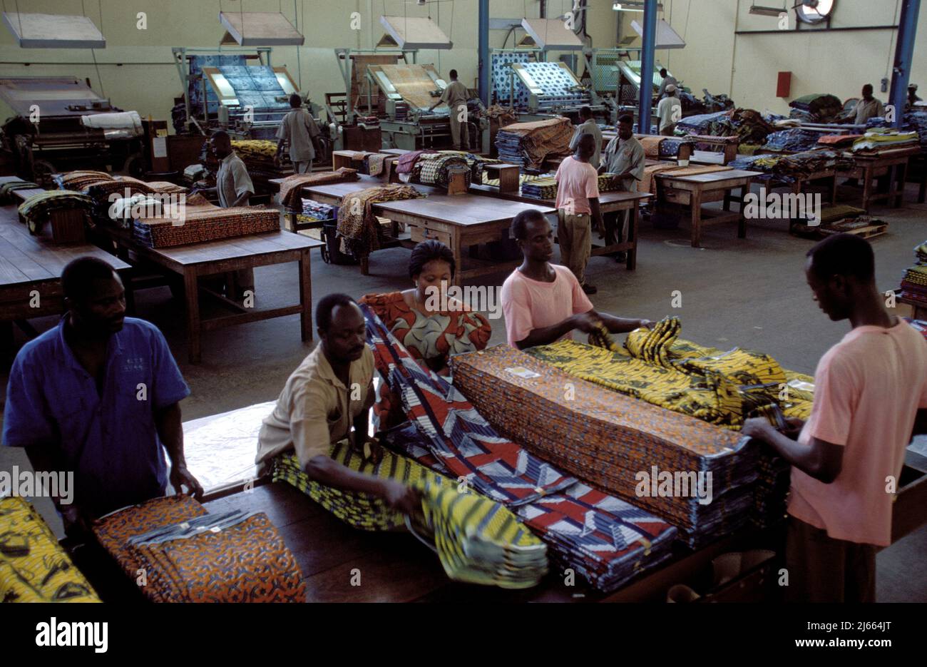 Ghana, Teema; A factory producing Batik fabrics Stock Photo - Alamy